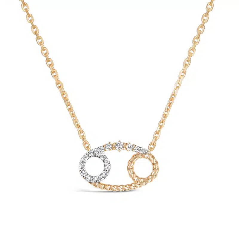 Cancer Zodiac Necklace | 14K Gold & Diamonds | Kajal Naina