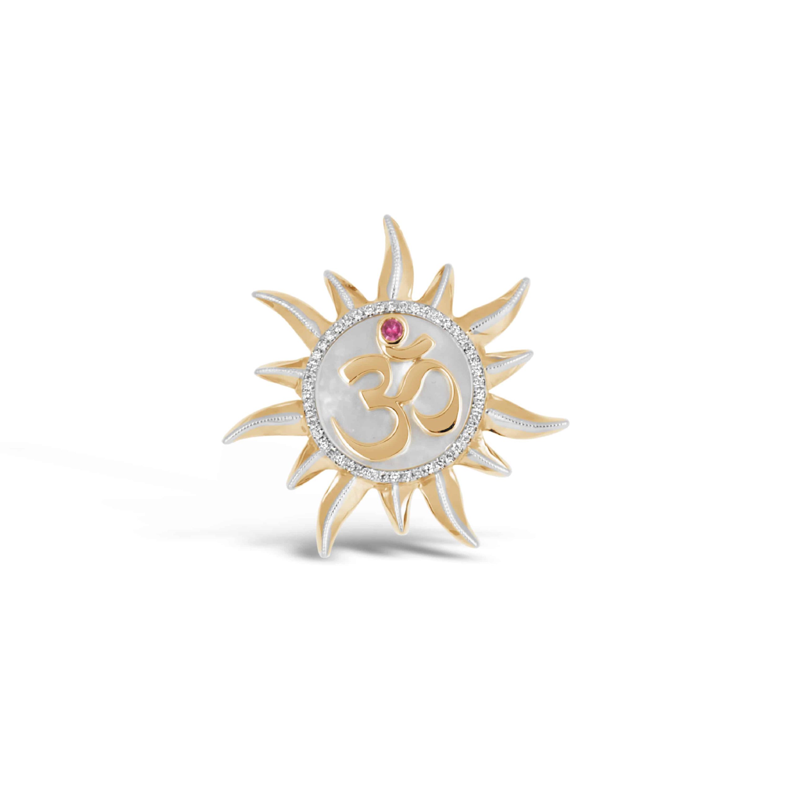 Glow - Sun Aum Pendant | 14K Gold & Diamond | Kajal Naina