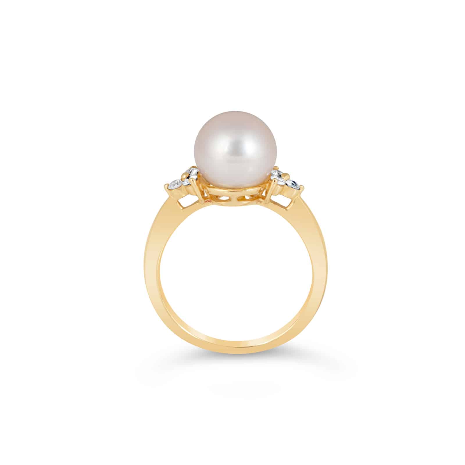 Anne Pearl & Diamond Ring | 14K Gold & Diamonds | Kajal Naina