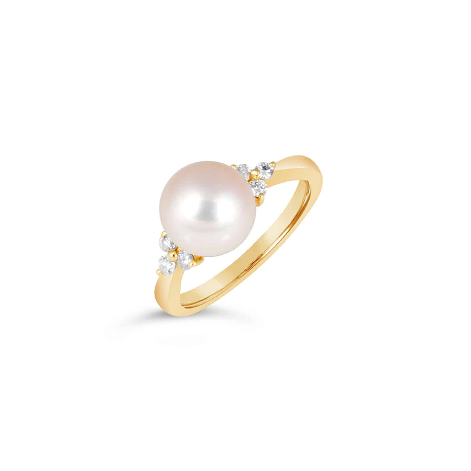 Anne Pearl & Diamond Ring | 14K Gold & Diamonds | Kajal Naina