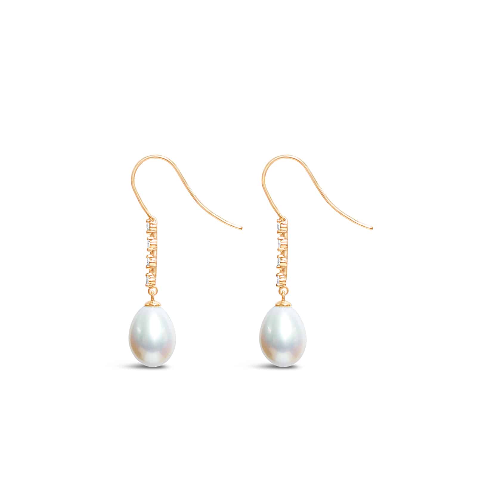Oval Pearl Drop Earrings (with Diamond) – Kajal Naina