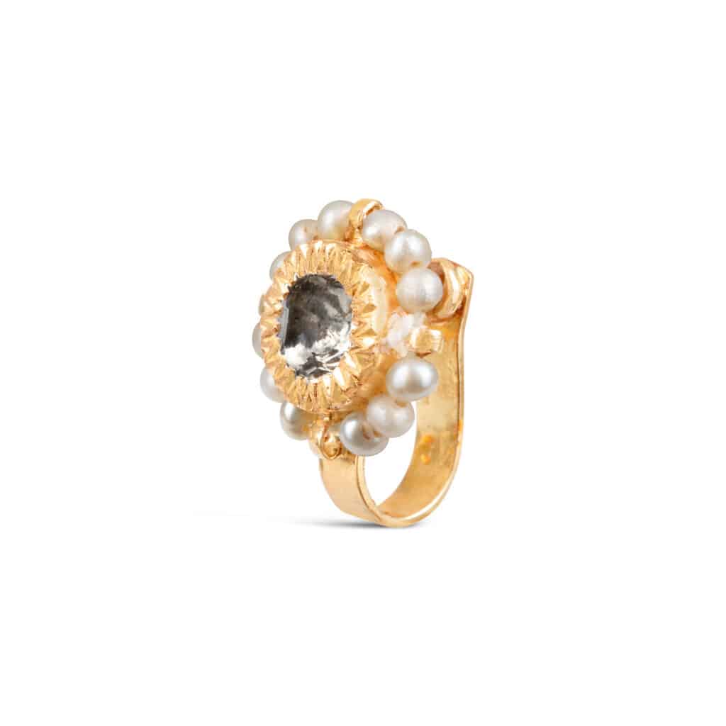 Aalia Diamond Nose Pin/ Nath/ Fuli | 23K Gold | Kajal Naina